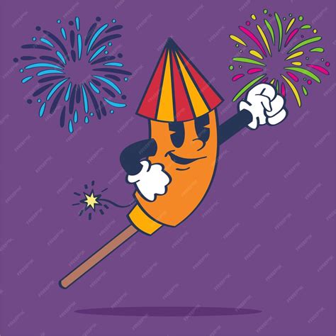 Premium Vector Hand Drawing Firework Flying To Sky With Clenched Hand