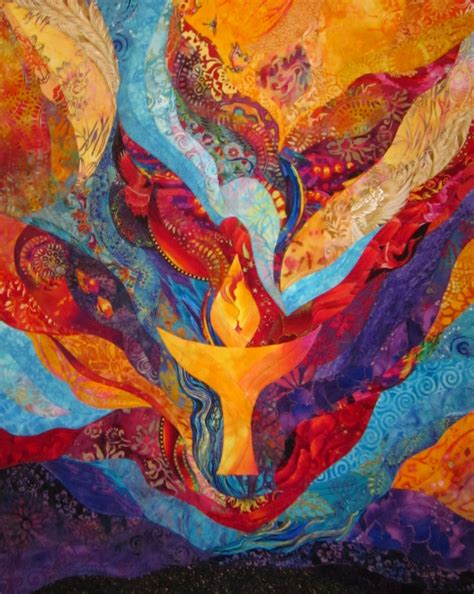 Uu Flaming Chalices Chalice Art Fabric Art