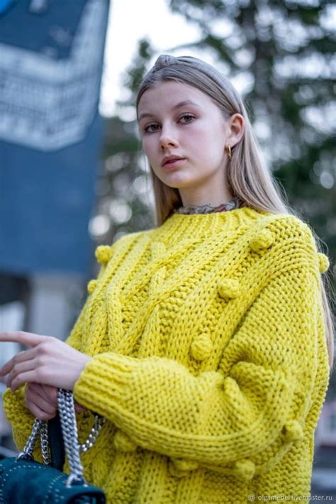 Джемперы Женский джемпер лимон оверсайз ручной работы на заказ в интернет магазине Ярмарка