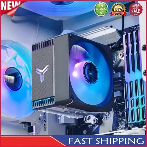 Argb Cpu Cooler Fan 4 Heat Pipe For Intel Lga 1700 1200115x Am4 Black