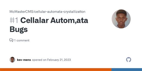 Cellalar Autom Ata Bugs · Issue 1 · Mcmastercms Cellular Automata Crystallization · Github