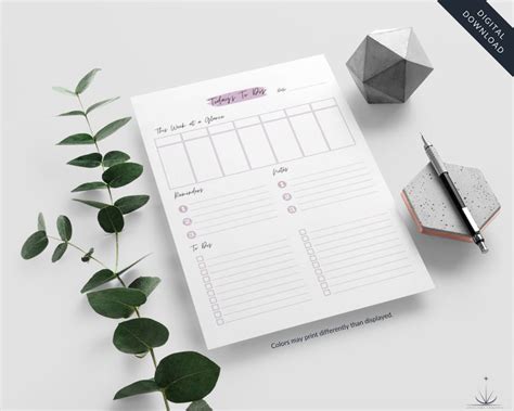 printable to do checklists week at a glance notes grocery list meal