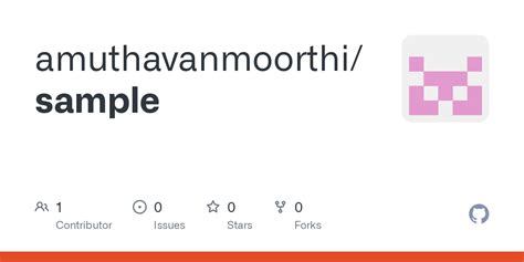 Github Amuthavanmoorthi Sample