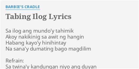 Tabing Ilog Lyrics By Barbies Cradle Sa Ilog Ang Mundoy