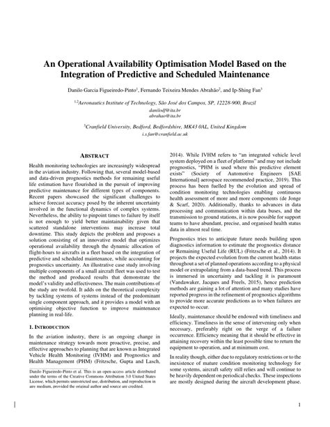 Pdf An Operational Availability Optimisation Model Based On The
