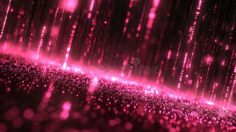 Pink Matrix Background Abstract Digital Binary Code Data Flowing
