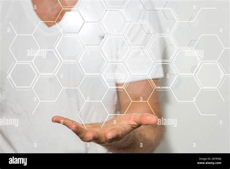 Person Presenting A Virtual Projection Of A Data Structure In The Form