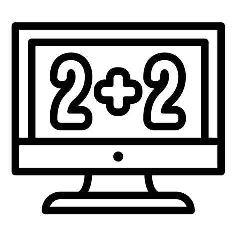 Computer Calculations Icon Outline Style 14184965 Vector Art At Vecteezy