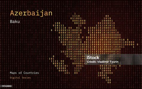 Azerbaijan Map Shown In Binary Code Pattern Tsmc Matrix Numbers Zero One Ilustrasi Stok Unduh
