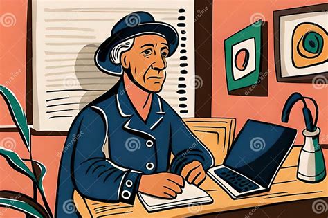 Men In Picasso Simple Abstract Painting Style Stock Illustration