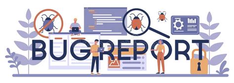 Bug Report Typographic Header Concept Application Or Website Stock