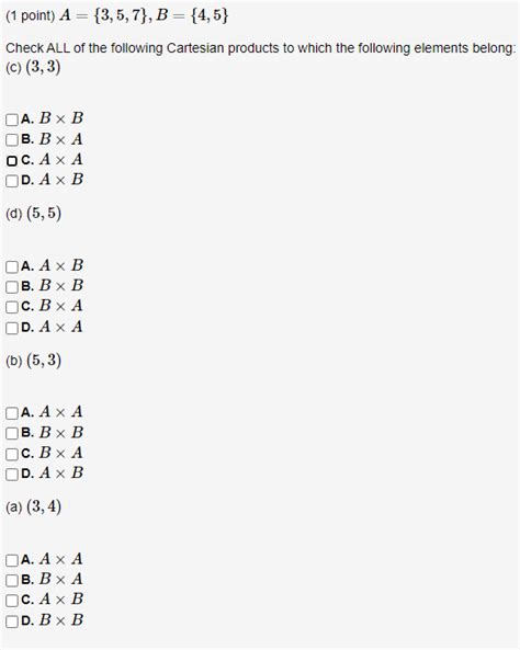 solved 1 point a {3 5 7} b {4 5} check all of the
