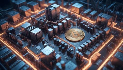 Bitcoin Mining Hardware Setup With Circuitry Premium AI Generated Image
