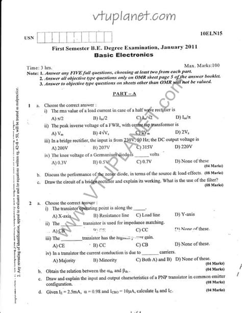 Basic Electronics Qp Jan2011 Pdf