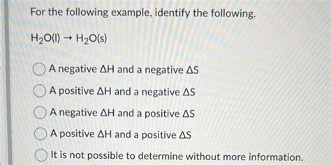 Solved For The Following Example Identify The Following Chegg
