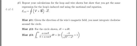 solved 5 repeat your calculations for the loop and wire