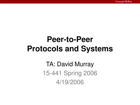 Ppt Peer To Peer Protocols And Systems Powerpoint Presentation Free