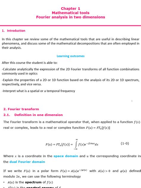 Mathematical Tools For Fourier Pdf Fourier Transform Convolution