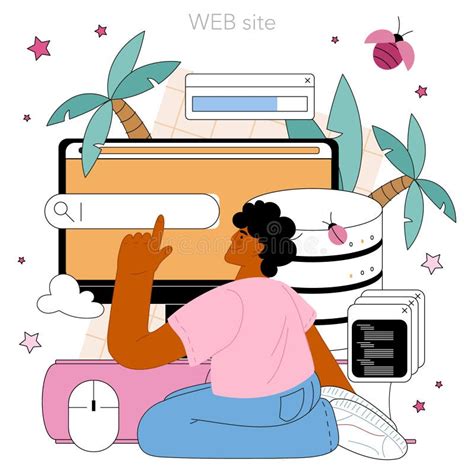 Big Data Analytics Online Service Or Platform Big Data Specialist Stock Vector Illustration