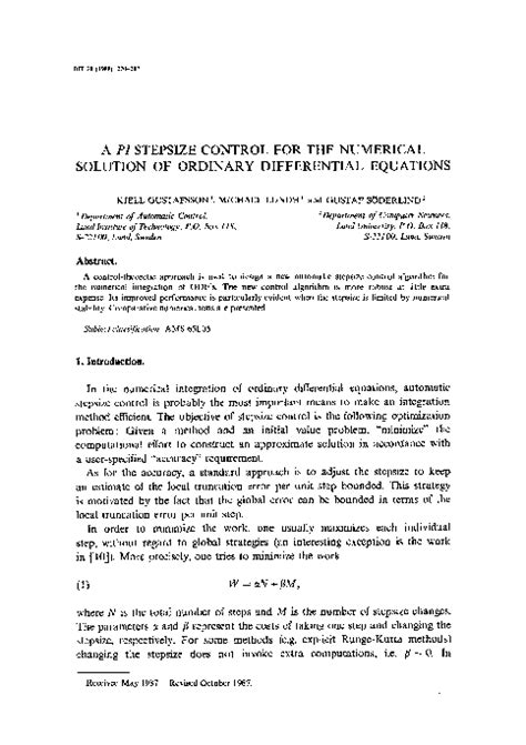 Pdf Api Stepsize Control For The Numerical Solution Of Ordinary Differential Equations