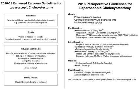 The Enhanced Recovery Protocols As Available For Both Cohorts The