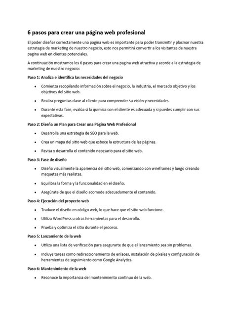 6 Pasos Para Crear Una Página Web Profesional Maribel Garcia Pdf