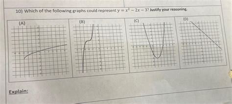[answered] 10 Which Of The Following Graphs Could Represent Y X 2x 3