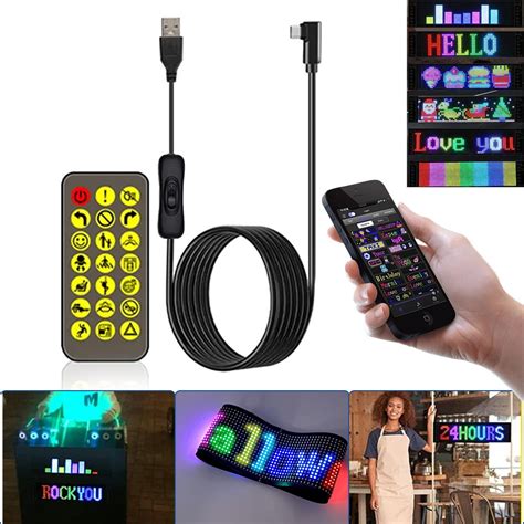 Flexible LED Matrix Pixel Advertising Light USB 5V Smart Bluetooth APP Control RGB Pattern