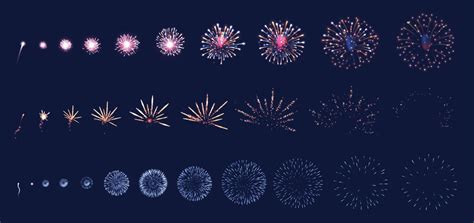 Firework Animation Realistic Set 4661701 Vector Art At Vecteezy