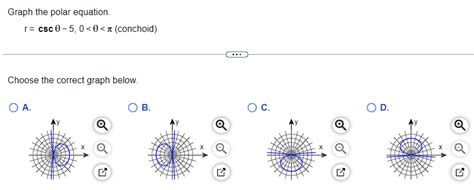 Solved Graph the polar equation r cscθ5 0