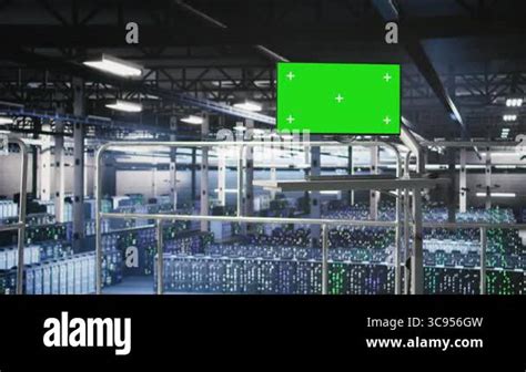 Industrial Platform Workstation In Automated Data Center Displaying