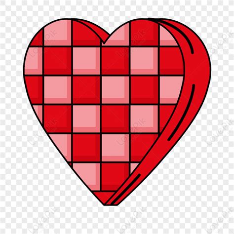 빨간색과 분홍색 체크 무늬가있는 사랑의 선물 일러스트 상자제전장식