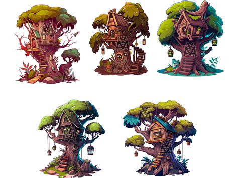 Treehouse Svg Dtg Cartoon Style Scalable Vector Graphic Etsy