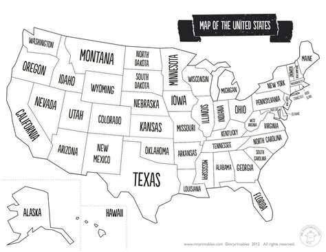 United States Map Coloring Page