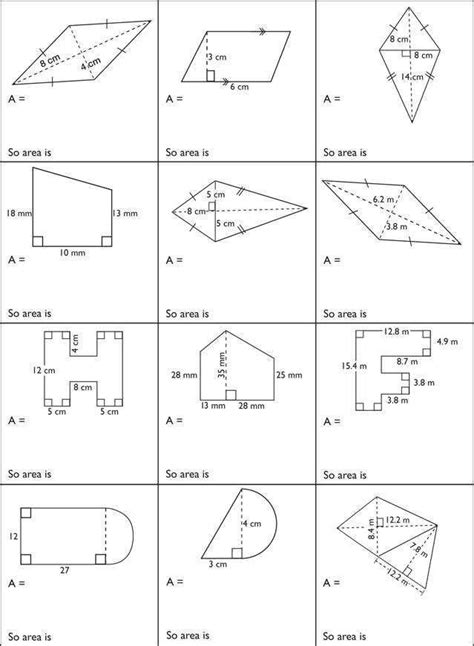 Surface Area Composite Figures Worksheets