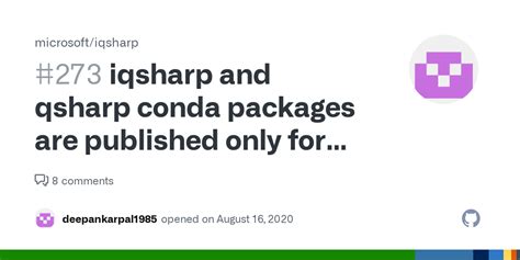 Iqsharp And Qsharp Conda Packages Are Published Only For Python Issue Microsoft
