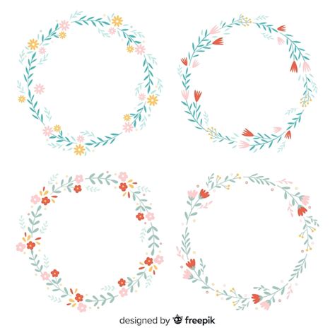 손으로 그린 된 봄 꽃 프레임 무료 벡터