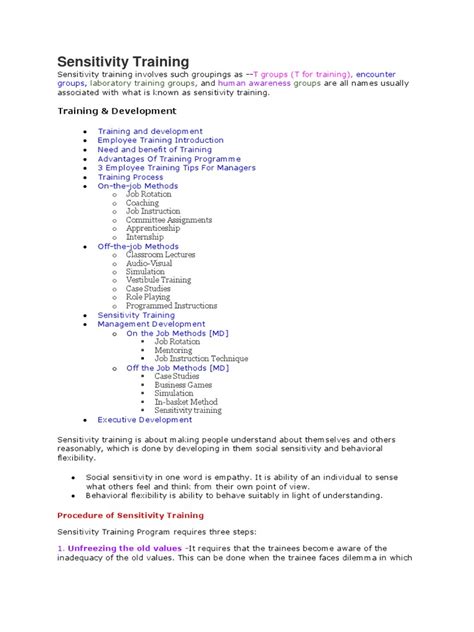 Sensitivity Training 2 Pdf Emotional Intelligence Interpersonal