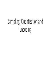 Sampling Quantization Encoding Sampling Quantization And Encoding Analogue To Digital