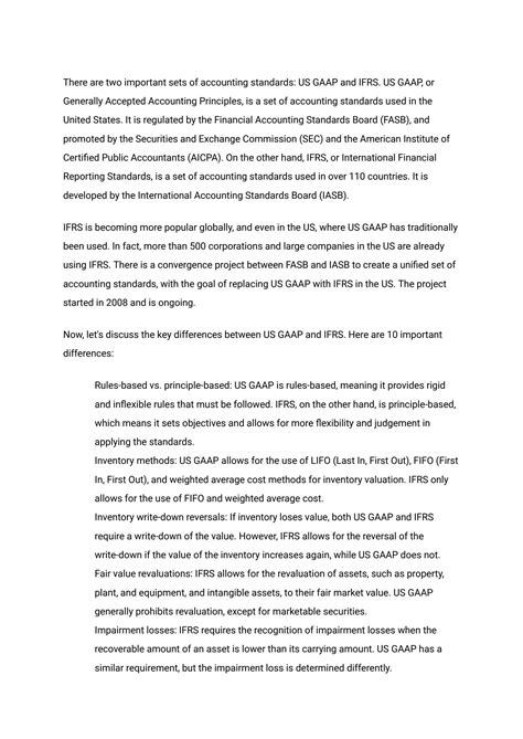 SOLUTION Major Differences Between Ifrs And Gaap Studypool