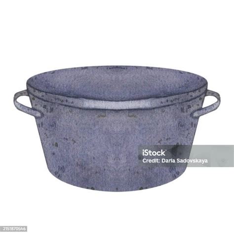 빈 파란색 대야 파란색 용기의 수채화 그림입니다 흰색 배경에 고립되어 있습니다 포장 엽서 직물 로고 인쇄 명함에 적합한 디자인 가정 생활에 대한 스톡 벡터 아트 및 기타