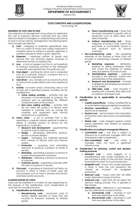 Solution 3 Cost Concepts And Classifications Final Studypool