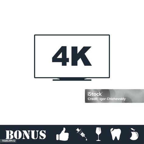 Lcd 4k 아이콘 플랫 0명에 대한 스톡 벡터 아트 및 기타 이미지 0명 라벨 로고 Istock