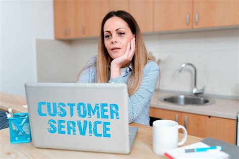 Sign Displaying Customer Service Business Concept Process Of Ensuring Client Satisfaction With