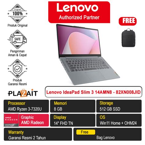 Lenovo Ideapad Slim Amn Xn Jid Amd Ryzen U Gb Gb Ssd Amd Radeon Graphics