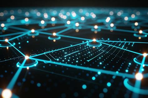 Artistic Nodes Interconnected Network Premium Ai Generated Image