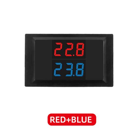 DC 4 28V LED Display Dual Red Blue Digital Temperature Sensor Temperature Meter Temp Tester