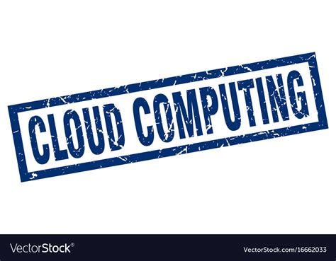 Square Grunge Blue Cloud Computing Stamp Vector Image