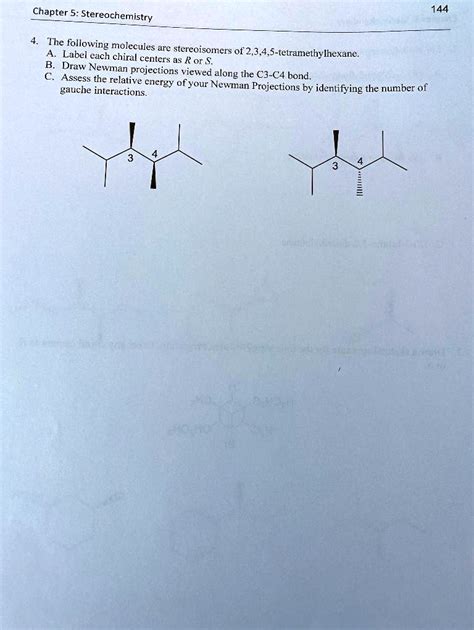 144 Chapter 5 Stereochemistry 4 The Following Molecules Are Stereoisomers Of 2 3 4 5