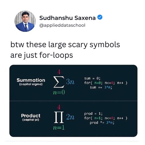 Sudhanshu Saxena On Linkedin Summation Product Pythonprogramming Learning Programming